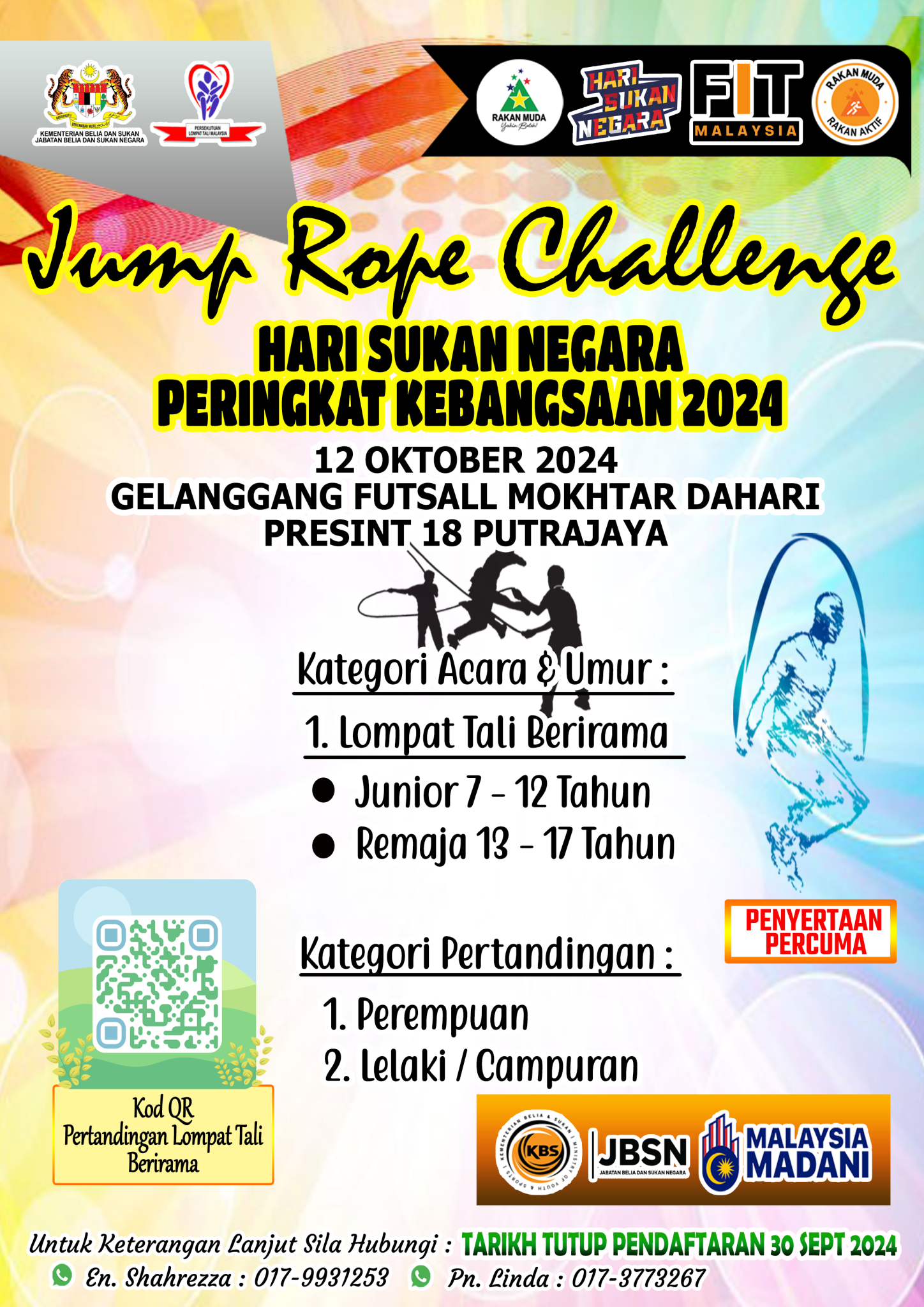 Jump Rope Challenge Hari Sukan Negara Peringkat Kebangsaan 2024 ...