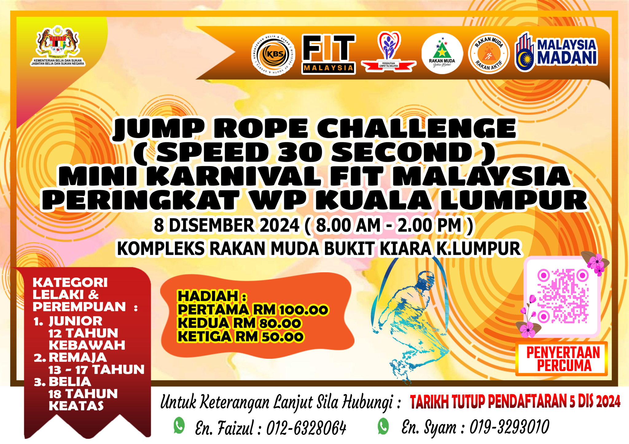 Jump Rope Challenge ( Speed 30 Second ) Mini Karnival Fit Malaysia ...